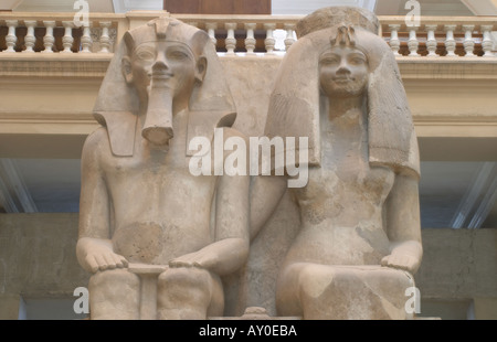 Amenhotep III and Queen Tiye Statue at the Cairo Museum Stock Photo - Alamy