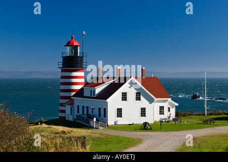West Quoddy Head lighthouse, in Quoddy Head State Park, Lubec, Maine ...