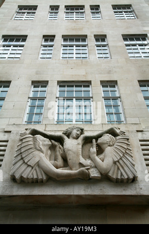 Eric Gill relief sculpture on the outside of BBC Broadcasting House in ...
