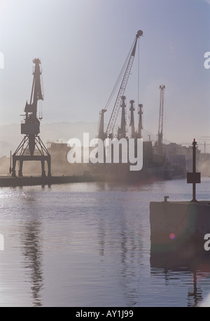 Loading dock at the port of Malaga Stock Photo - Alamy