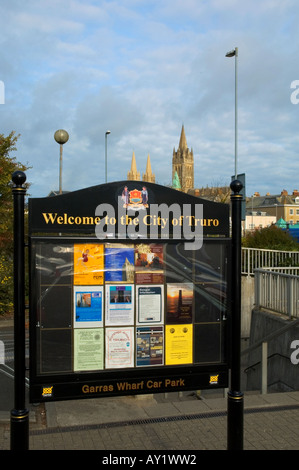 welcome sign to truro,cornwall,uk Stock Photo - Alamy