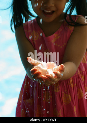 Close-up of person holding conch shell, Koh Samui, Surat Thani Province ...
