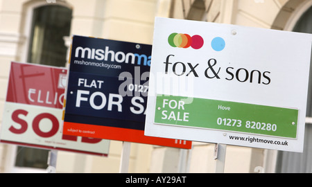 Sale boards in Brighton Stock Photo - Alamy