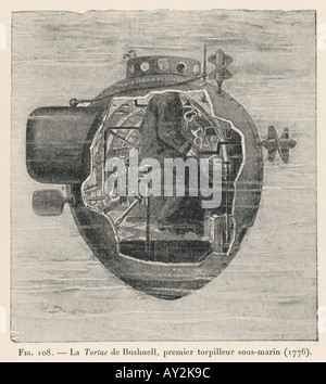 BUSHNELL'S 'TURTLE' the first submersible craft to be used in action ...