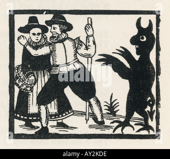 Demon and Couple Stock Photo - Alamy