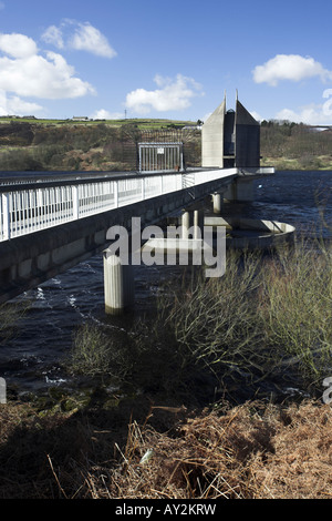 The Valve tower at Scammonden Dam one of The Pennine Reservoirs near ...
