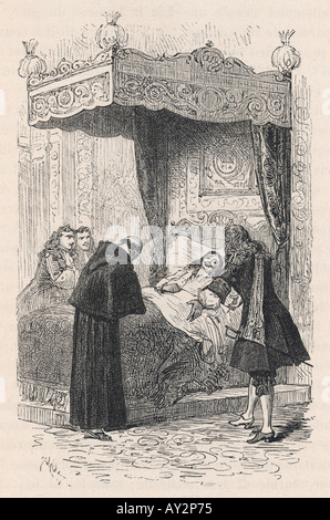 Charles II (1630-1685) on engraving from the 1800s. King of England ...