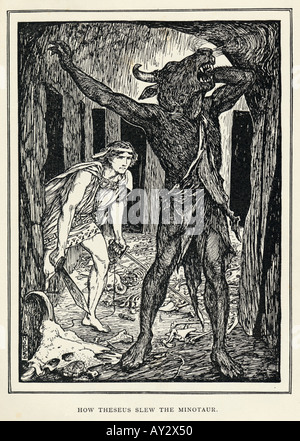 The Minotaur, the monster kept by King Minos in his labyrinth on Crete ...