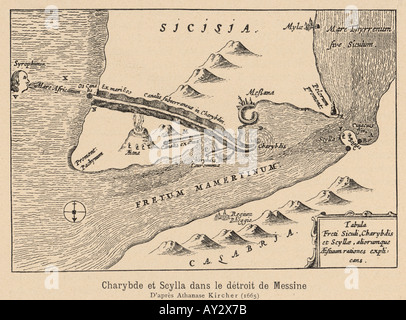 Scylla - Charybdis - Map Stock Photo - Alamy