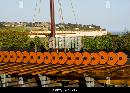 The 'Hugin' replica Viking ship, Ramsgate, Kent, England, UK Stock ...