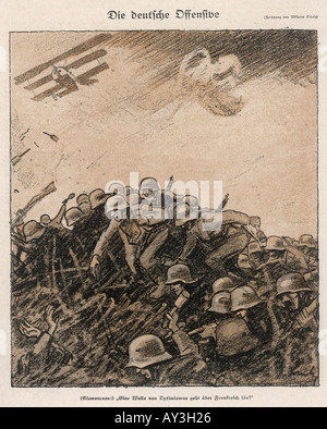 WW1 WESTERN FRONT. German offensive on the Somme, March 1918 1934 old ...