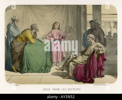 New Testament. Jesus in his childhood among the Doctors. Gospel of Luke ...