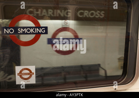 No smoking sign on tube carriage, London underground, transport for ...