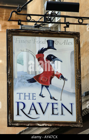 The Raven Pub Sign, Bath, England, UK Stock Photo - Alamy