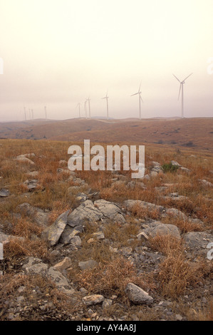Wind turbines in the field. Eco-energy concept Stock Photo - Alamy