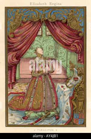 Queen Elizabeth I praying Stock Photo - Alamy