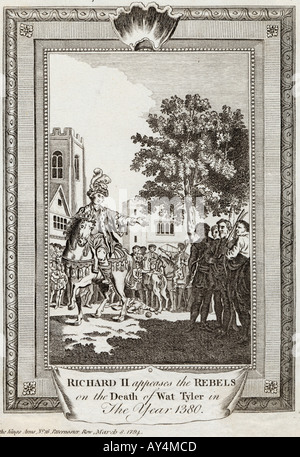 Richard II at the Peasant's Revolt and at the death of Wat Tyler, 1381 ...