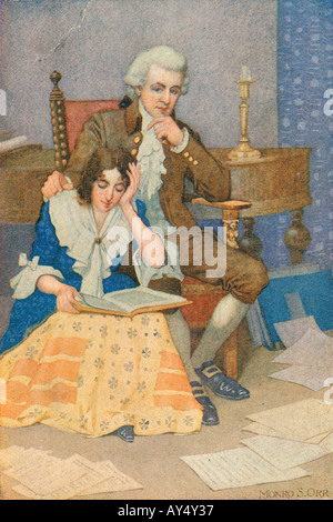 Wolfgang Amadeus Mozart with his wife Constanze on their honeymoon ...