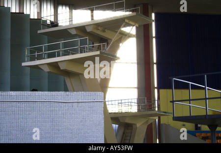 Interior view of the Leeds International Pool showing Welcome to Leeds ...