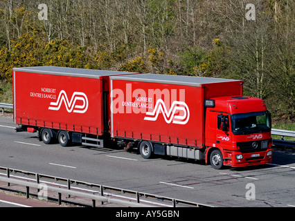 Norbert Dentressangle lorry on M40 motorway, Warwickshire, UK Stock ...