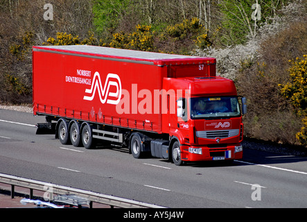 Norbert Dentressangle lorry on M40 motorway, Warwickshire, UK Stock ...