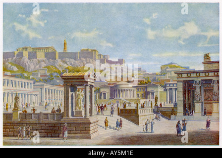 Reconstruction of the AGORA (main square) of Athens at the height of ...