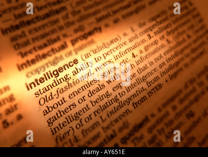 Dictionary definition of the word "intelligence Stock Photo - Alamy