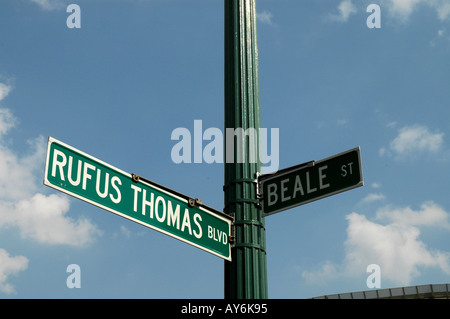 Street signs for intersection of Beale St. and S. Main St, Memphis ...