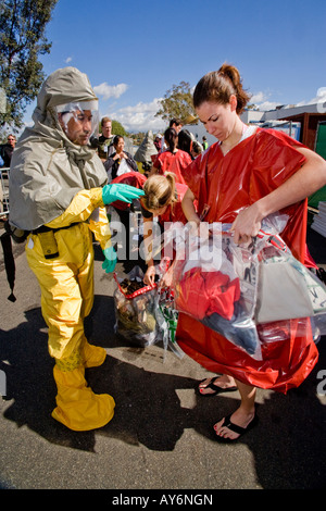 A drill to simulate the aftermath of a chemical biological attack at a ...