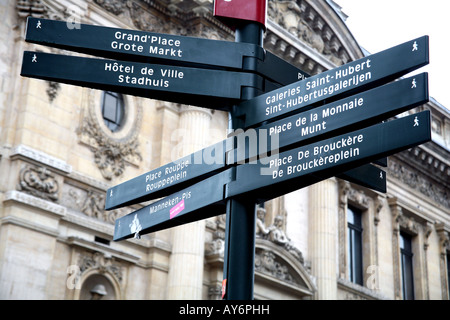 Direction sign in Brussels, Belgium Stock Photo - Alamy