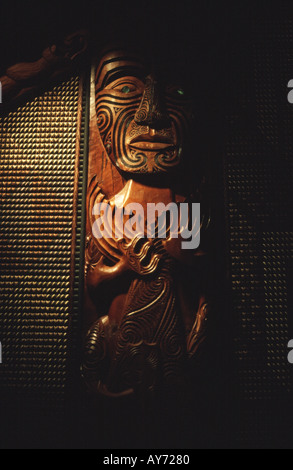 New Zealand native maori home with a couple in traditional greeting of ...