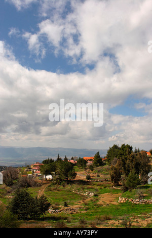 The Golan Heights Moshav Neve Ativ at the foothill of Mount Hermon ...
