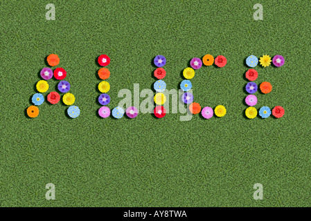 Alice spelled out Stock Photo - Alamy