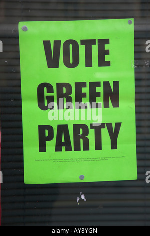 Vote green party poster Stock Photo - Alamy