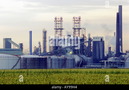 BP refinery crude oil storage tanks, with the Enecogen gas-fired power ...