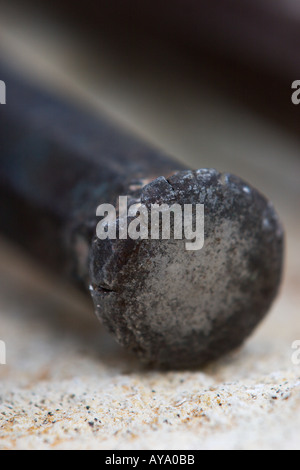 Detail from a used chisel head Stock Photo - Alamy