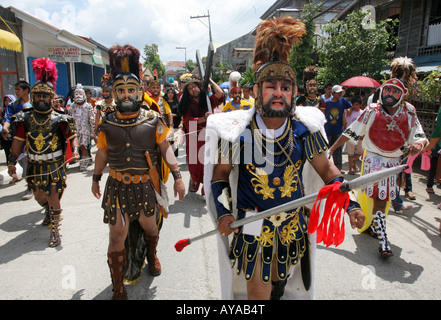 Philippines, Marinduque Island, the roman centurion Longinus cuts Jesus ...