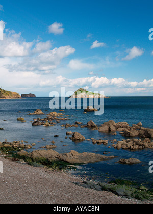 GB - DEVON: Torquay, Thatcher Rock at Sunset Stock Photo - Alamy
