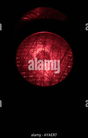 Traffic light red night Stock Photo - Alamy