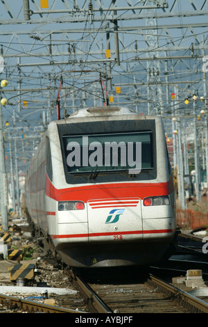 ETR460 Eurostar high speed train approaching Firenze SMN railway ...