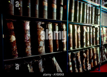 Ancient old ledger books in the basement at Henry Poole co containing ...