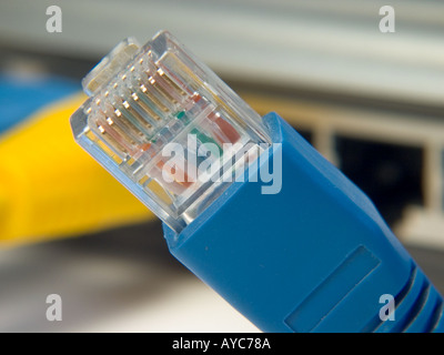 LAN cable with RJ45 plug Stock Photo - Alamy