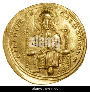 Gold Byzantine coin Emperor Romanus III 1028 1034 reverse Stock Photo ...