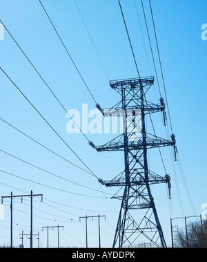 High tension power lines at Newington station in Newington New ...