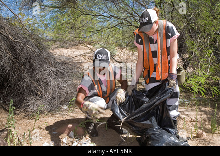Phoenix Arizona A chain gang of woman inmates in Maricopa County Stock ...