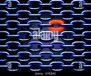 GLOWING HOT STEEL CHAIN WITH RED AND GOLD DARK THUNDERY STORM CLOUDS IN ...