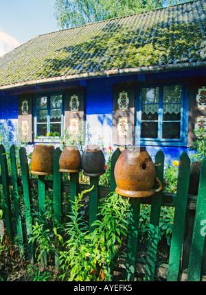 Painted old houses in Lowicz Museum Poland Stock Photo - Alamy
