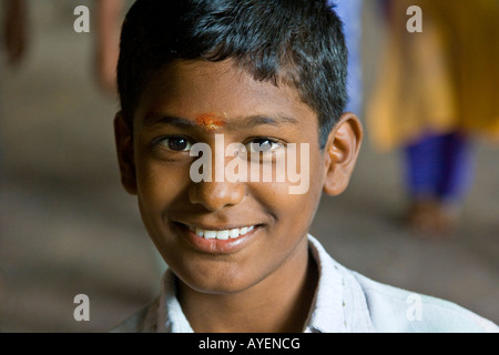 Cute Young Boy at Sri Meenakshi Hindu Temple in Madurai South India ...