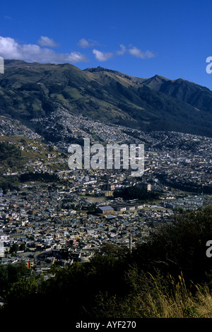 Panoramic view of Quito in Ecuador blue skyes Stock Photo - Alamy