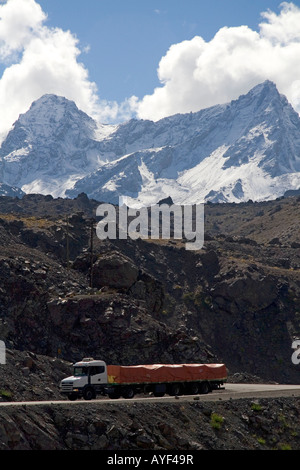 Driving on highway through Andes mountains outside Quito, Ecuador Stock ...